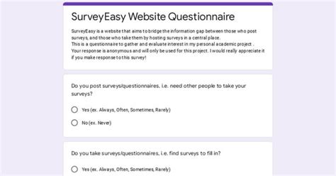 Academic Survey Website Questionnaire Multiple Choice 5minutes