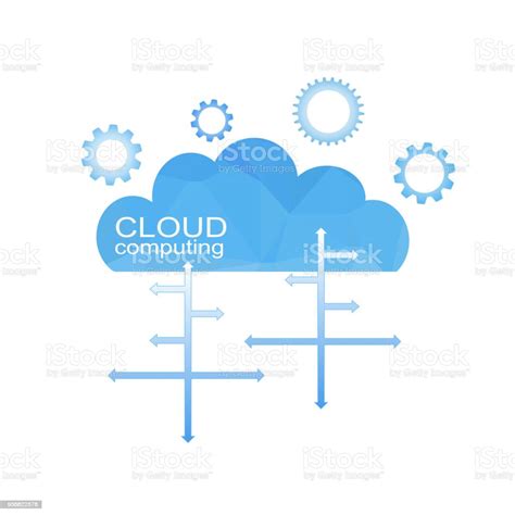 Polygonal Cloud Computing Technology Stock Illustration Download