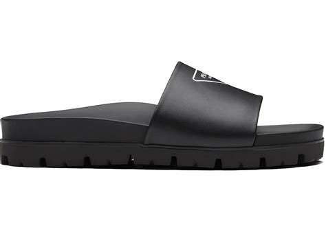 Prada Logo Slide Black Leather Mens Herren 2x3060a21f0002 De