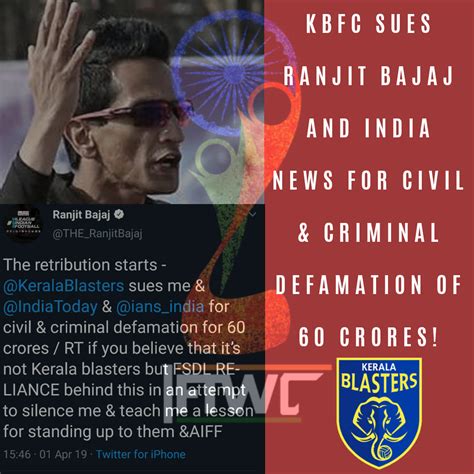 Ranjit Bajaj Gets Sued For Iftwc Indian Football Facebook