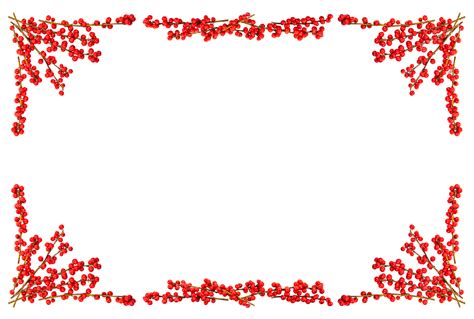 Borde Navideño Con Adornos De Frutos Rojos Png Dibujos Navidad Borde