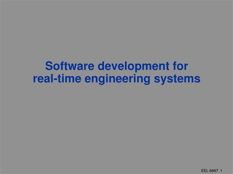 Ppt Software Development For Real Time Engineering Systems Powerpoint