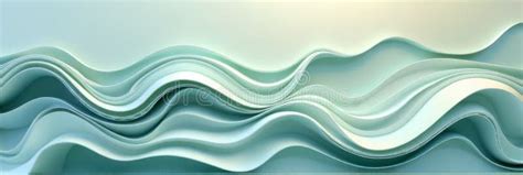 Abstract Waves Of Green Paper Layers Creating Serene Flowing Patterns