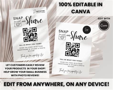 QR Code Sign Business Business QR Code Template QR Code Sign Editable Template Leave A