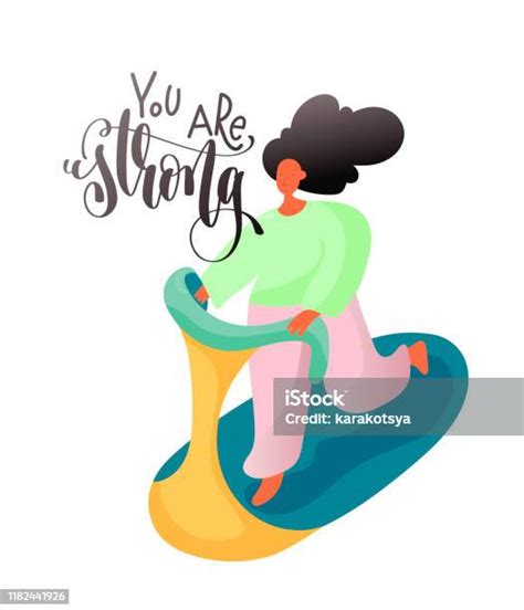 당신은 여성 캐릭터 스포츠와 강한 손 문자 포스터입니다 가공의 인물에 대한 스톡 벡터 아트 및 기타 이미지 가공의 인물