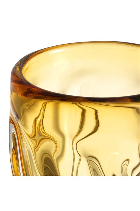 Yellow Hand Blown Handmade Glass Vase Eichholtz Angelito L Oroa