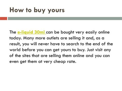 Ppt Buy Your E Liquid 30ml Powerpoint Presentation Free Download