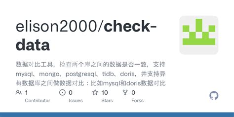 Github Elison2000check Data 数据对比工具，检查两个库之间的数据是否一致，支持mysql、mongo