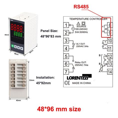 RS485 Temperature Controller SSR Relay Output 100 240VAC