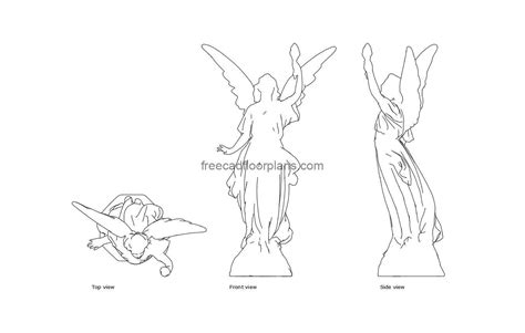 Angel Statue Free Cad Drawings