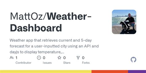 Github Mattozweather Dashboard Weather App That Retrieves Current