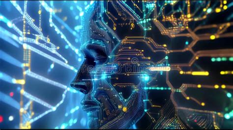 Human Face Of Digital Knowledge Stock Video Video Of Electronics Lines 301374519