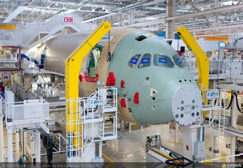 Airbus A350 Xwb First Front Fuselage In Final Assembly Line In