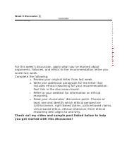 W 6 PHI 201 DIS 1 Docx Week 6 Discussion COL LA PS E Overall Rating
