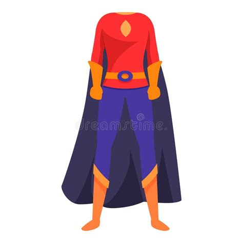 Superhero Costume Standing With Cape Waving In The Wind Stock Vector