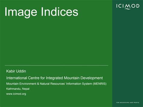 Normalized Difference Vegetation Index Pptx