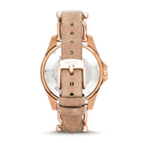 Reloj Riley Multifunción de Cuero Fossil