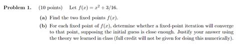 Solved Points Let F X X A Find The Two Fixed Chegg