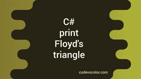 C Program To Print The Floyds Triangle Codevscolor