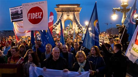 Protesters Demand Hungarian Presidents Resignation Over A Pardon In A