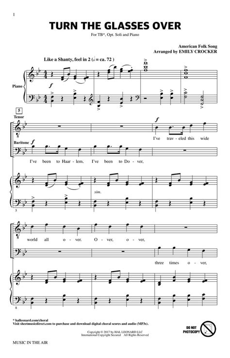 Emily Crocker Turn The Glasses Over From Music In The Air Sheet Music