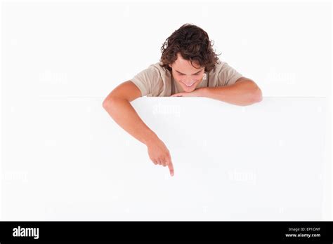 Man Pointing At A Whiteboard Stock Photo Alamy