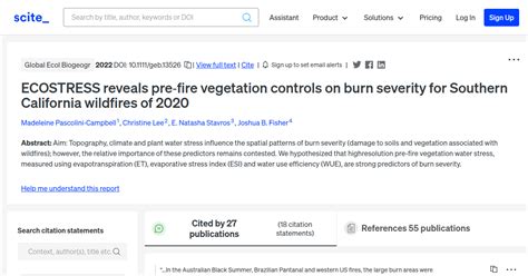 Ecostress Reveals Pre‐fire Vegetation Controls On Burn Severity For Southern California