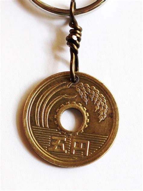 Good Luck Coin Keychain Japanese Yen Keychain Japanese Etsy In Presents For Your