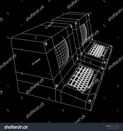 Classic Retro Perconal Computer Programming Code Stock Vector Royalty
