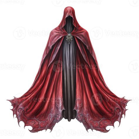 Ornate Crimson Cloak Concealing A Faceless Figure 52512954 Png