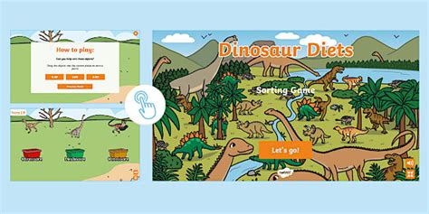 Dinosaur Diets Interactive Sorting Game Twinkl