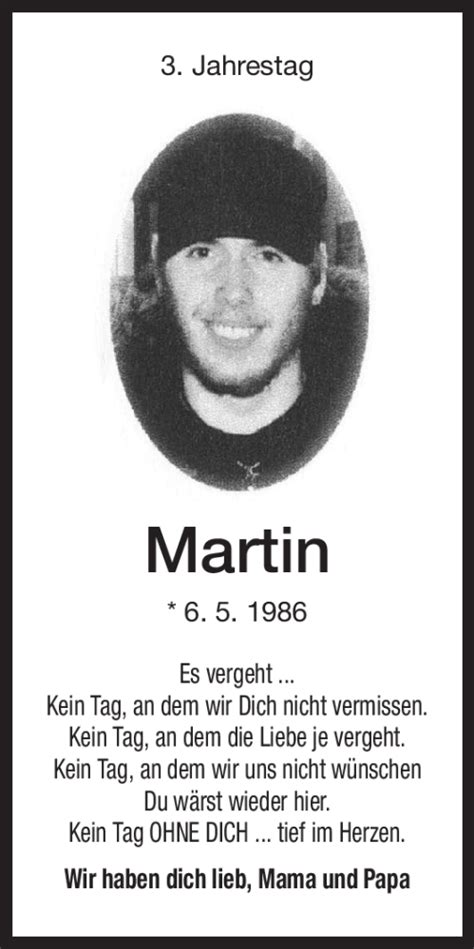 Traueranzeigen Von Martin Unbekannt Trauerhnade
