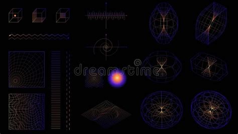 Purple And Orange Glowing Scientific Wireframe Structures Complex