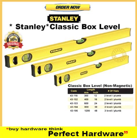 Stanley Aluminium Level Original Heavy Duty Level Water Level Timbang Air Professional 12 16