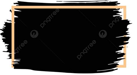شكل زخرفي داكن بإطار مربع مع ضربة فرشاة سوداء جريئة المتجه حبر ذهبي سن Png والمتجهات للتحميل