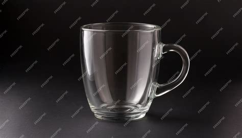 Premium Ai Image An Empty Glass Cup On A Black Background