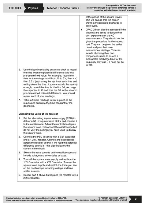 Solution As And A Level Physics Core Practical 11 Capacitor Discharge