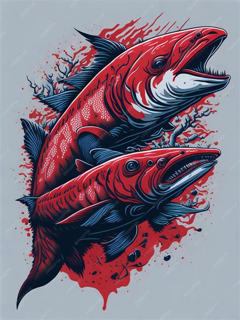 Premium Ai Image Red Salmon Fish With Splashes On It