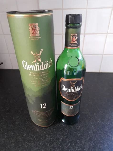 Glenfiddich 12 Year Old Signature Malt Scotch Whisky Empty Bottle And