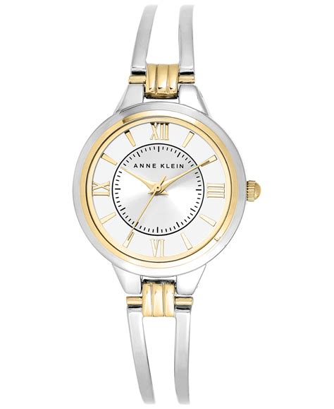 Anne Klein Watch Womens Two Tone Bangle Bracelet 29mm Ak 1441svtt