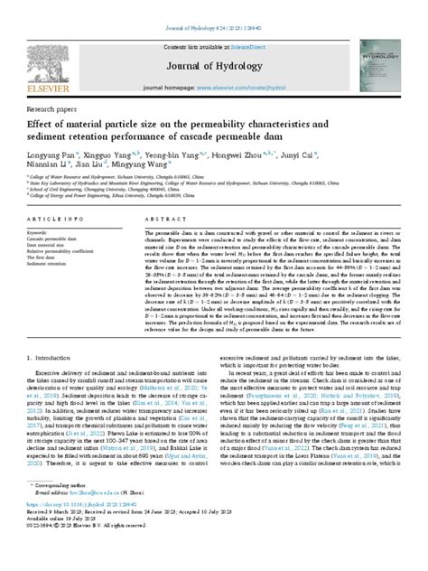 Effect Of Material Particle Size On The Permeability Characteristics