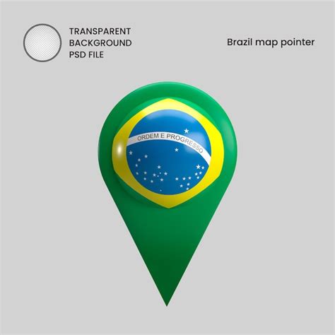 Icône De Pointeur De Carte Brésil 3d Psd Premium