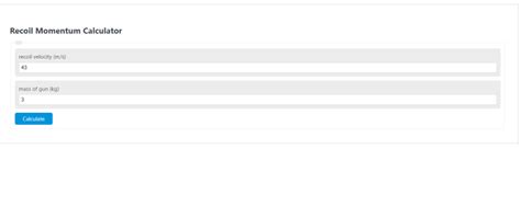 Recoil Momentum Calculator Calculator Academy