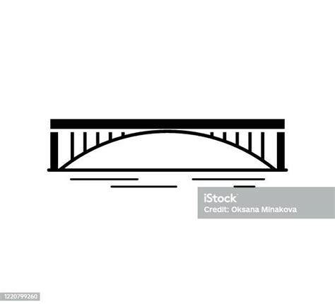 Icône Noire De Silhouette De Pont Darc Isolée Sur Le Fond Blanc