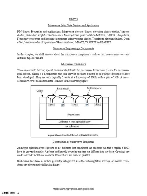 Notes Microwave Engineering Unit 3 Pdf Diode Amplifier