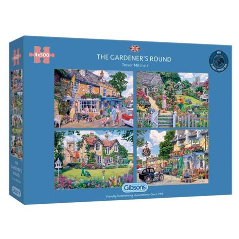 Gibsons The Gardener S Round 4 X 500 Piece Jigsaw Puzzles
