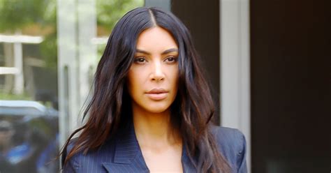 Kim Kardashian Wearing A Pinstripe Suit Who What Wear