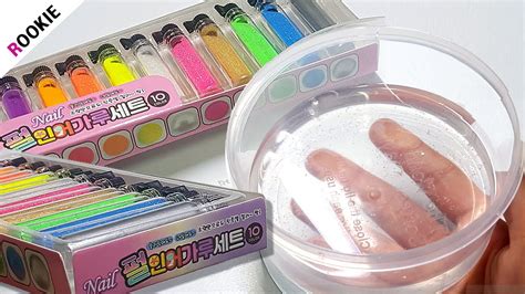 Slime 클리어 슬라임에 인어 가루 세트 넣기🌈 액괴 만들기 슬라임 만들기 Adding Glitter Powder To Clear Slime クリアスライム