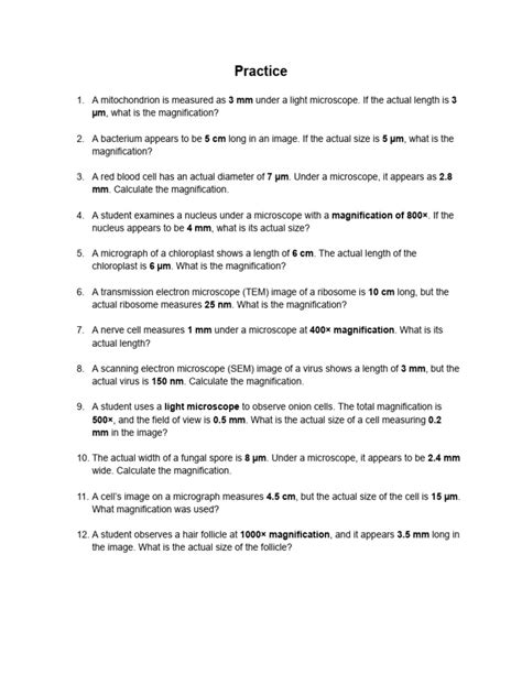 Practice Magnification Pdf Practice Magnification Pdf