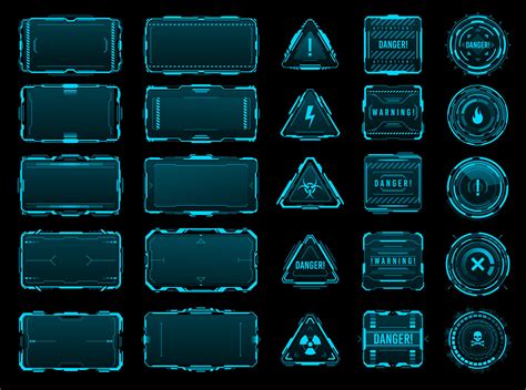 Hud Danger And Warning Interface Frames Of Alert 26168112 Vector Art At